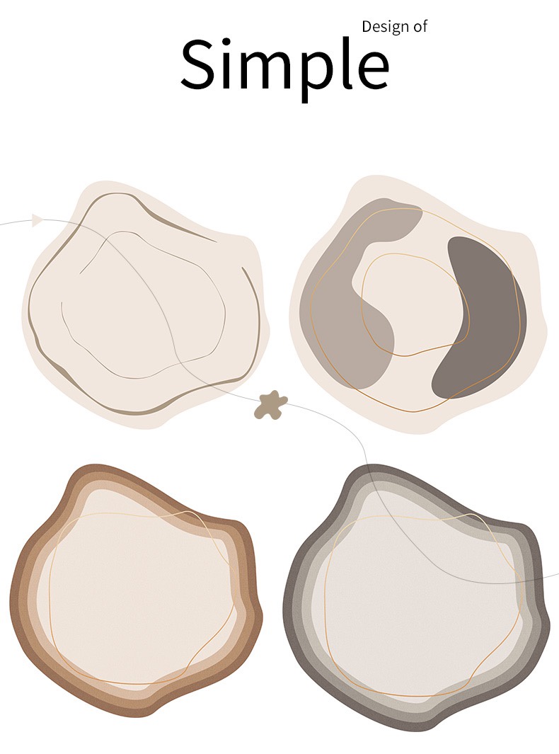 Carpet for living room,imitation cashmere Cream irregular round carpet ...