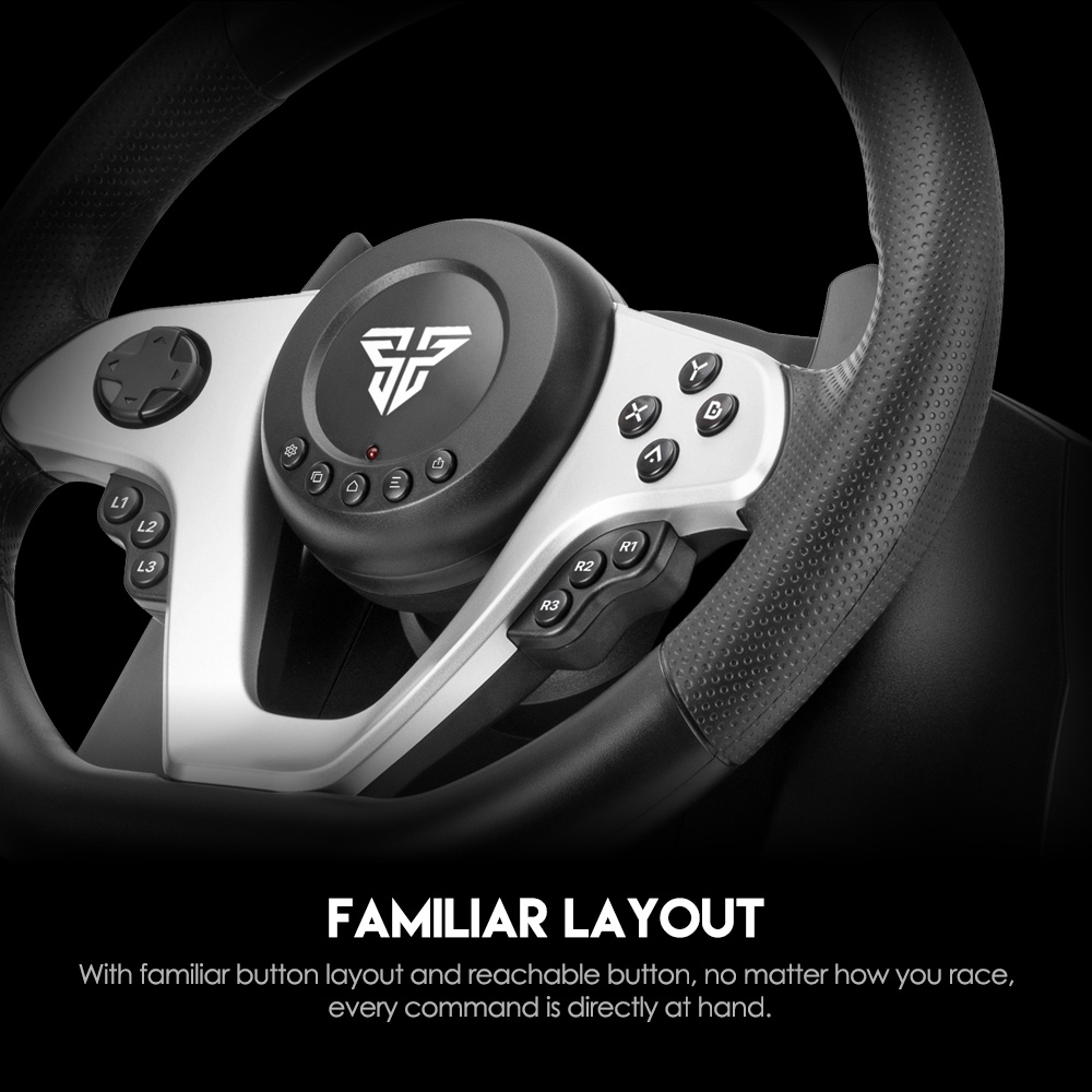 Fantech R1 Racing Steering Wheel Gamepad Controller 3 Pedals PC XBOX ...