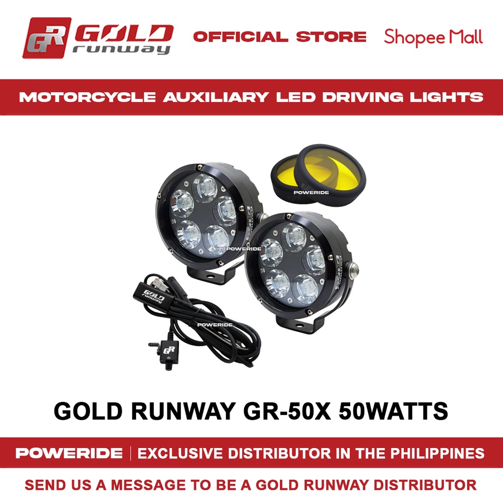 GOLD RUNWAY OFFICIAL STORE 2025 GR-50X 50watts Motorcycle Auxiliary LED ...