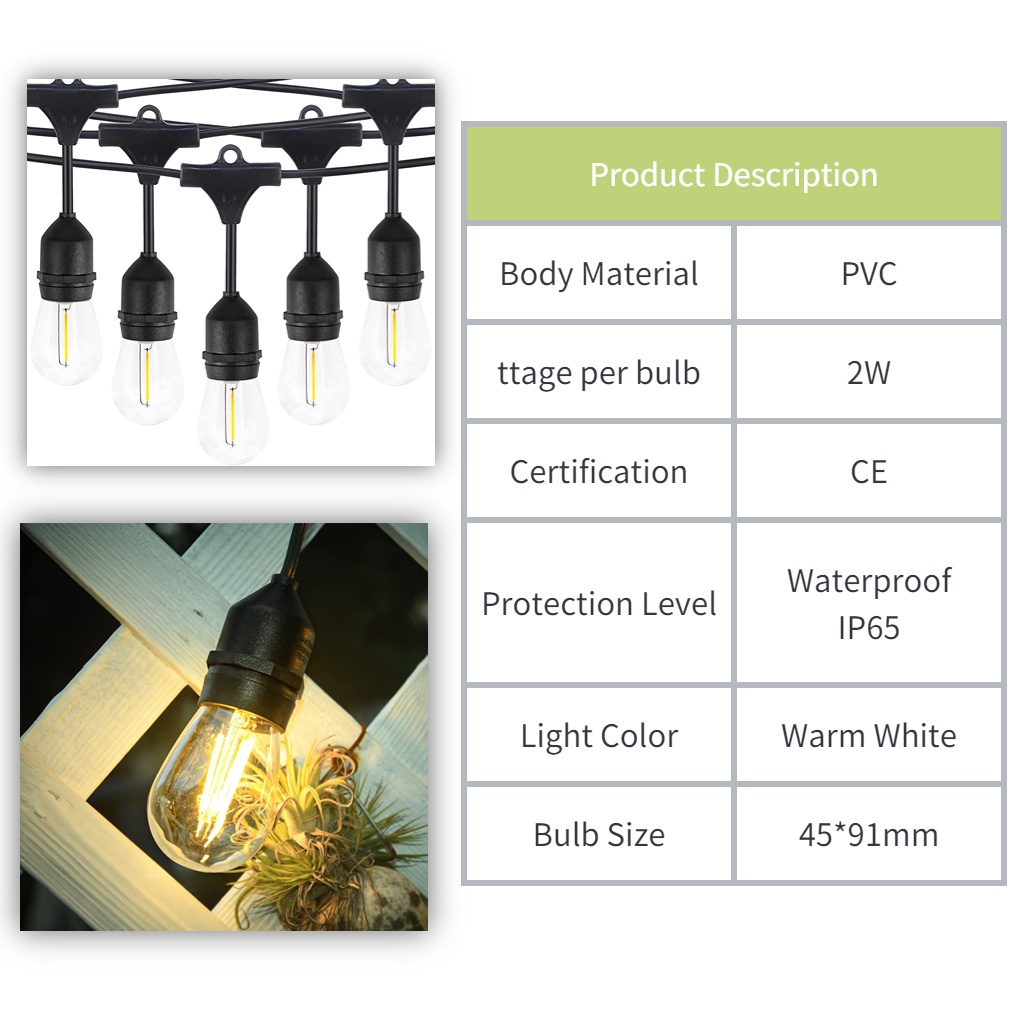 O'uncoo Solar/220V String Lights Outdoor Light Waterproof Garden Patio ...
