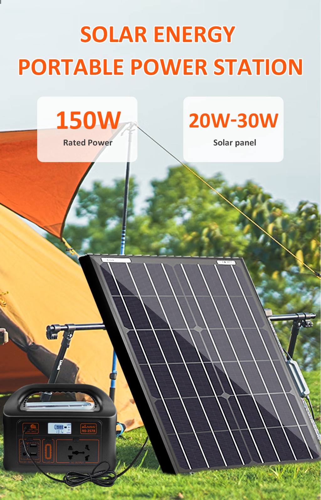 NSS power station 3 in 1 solar generator 150w 12000mah with 20w solar ...