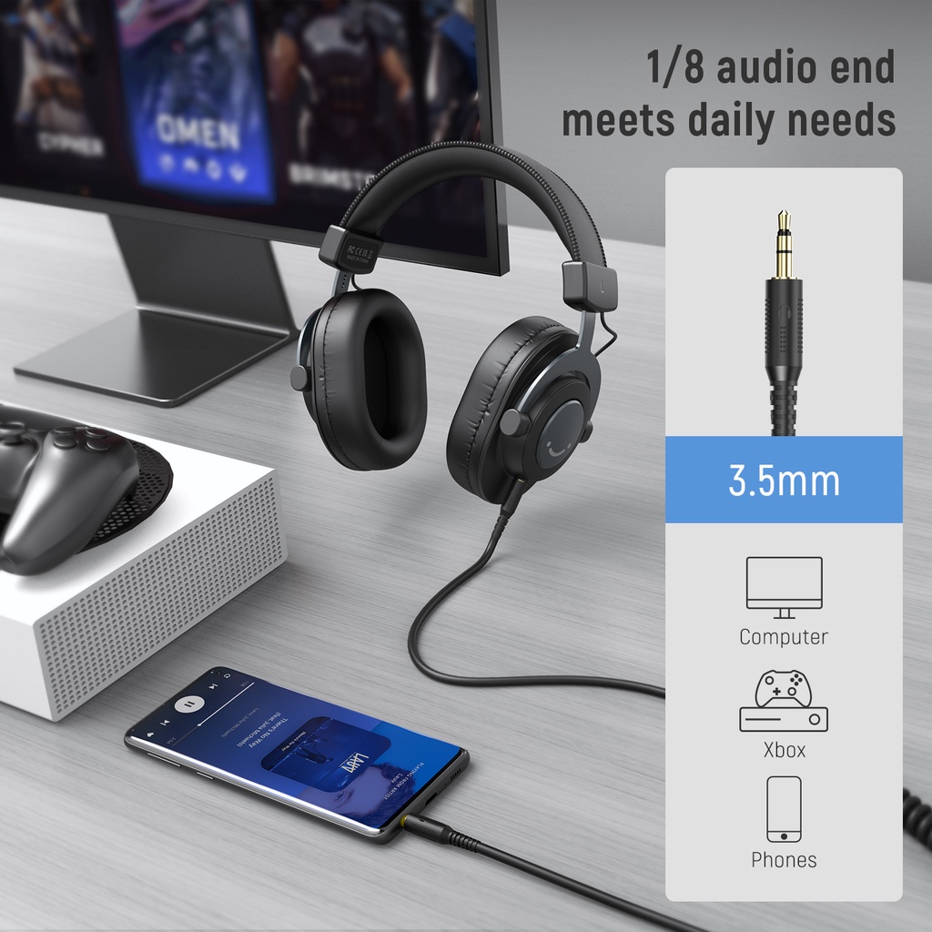 FIFINE H8 Studio Monitor Headphones for Recording-Over Ear Wired ...