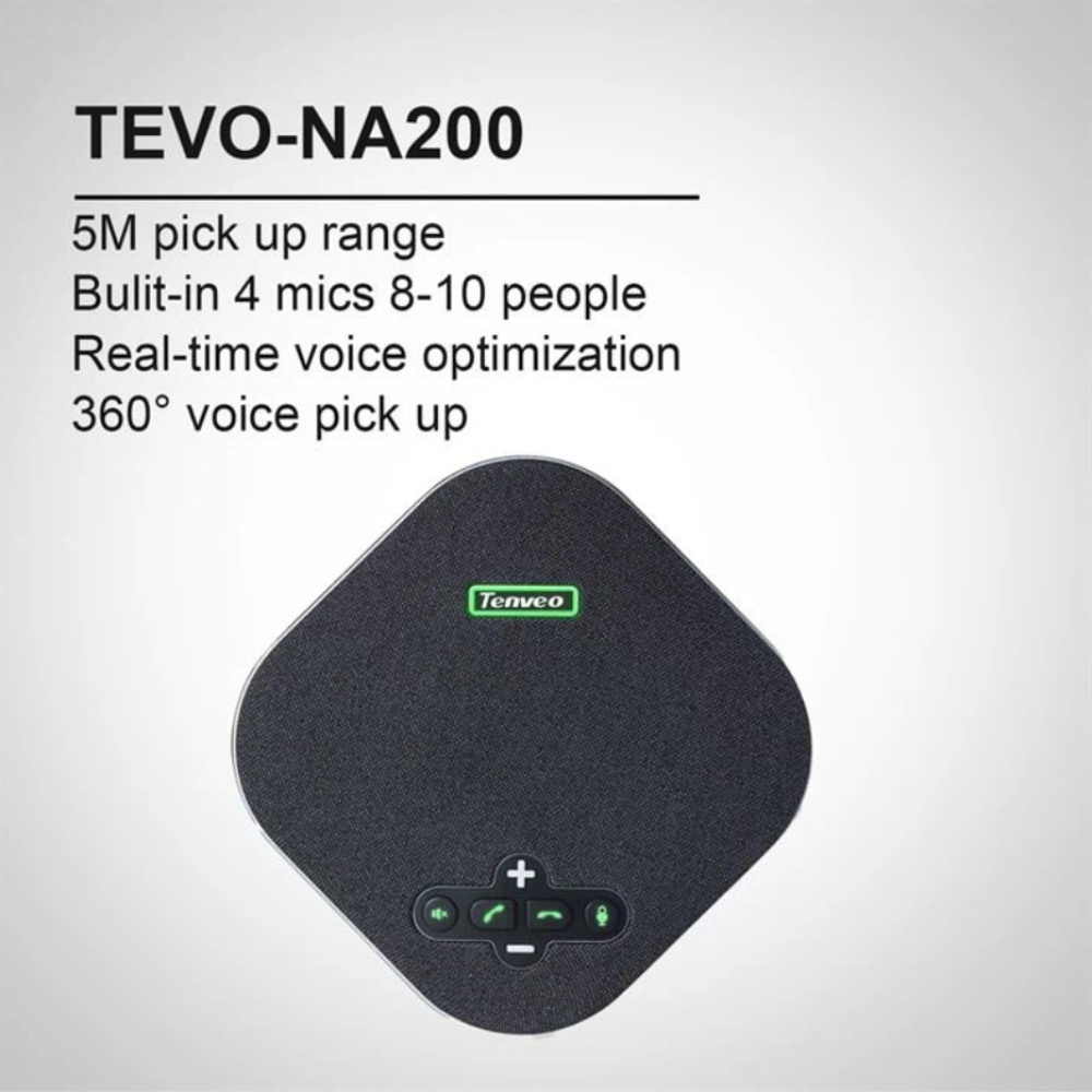 Tenveo NA200 / NA200B Bluetooth Portable Conference Speakerphone w/ Built-In Mic, Speaker, 5m ...
