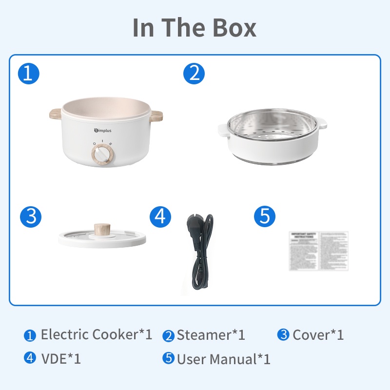 Simplus Rice Cooker Electric Cooker Stainless Steel Steamer Multi ...