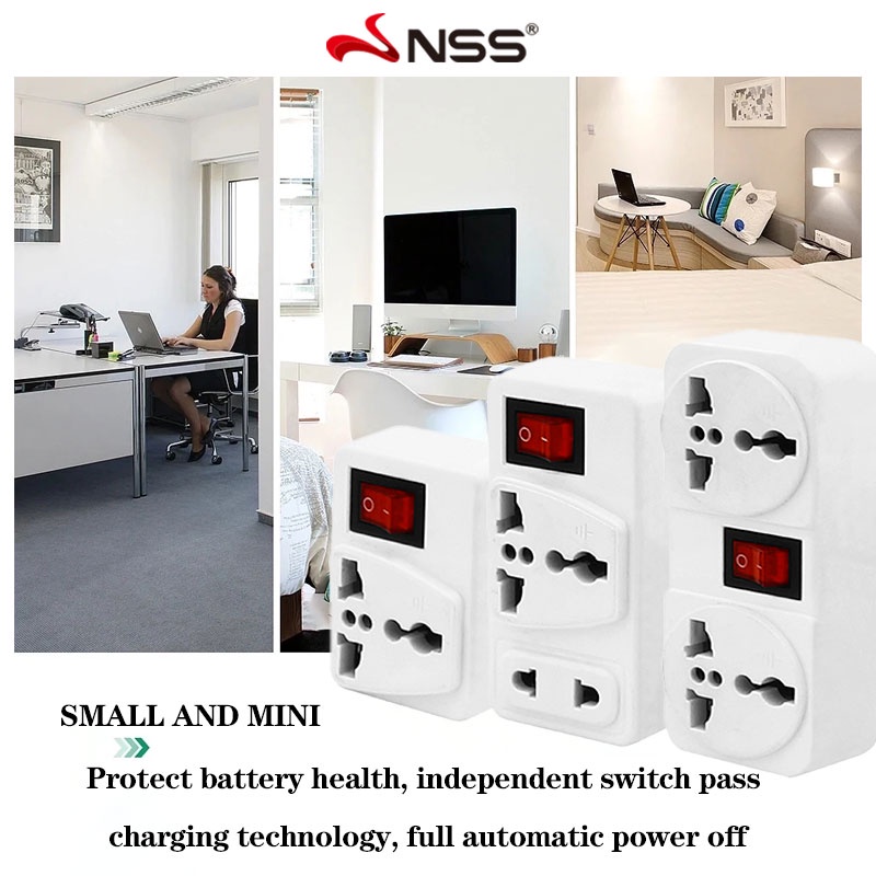 NSS Universal Adaptor With Switch Travel Adapter Plug Electrical ...