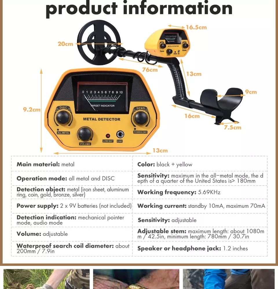 Underground Metal Detector High Precision Handheld Treasure Hunter Gold ...