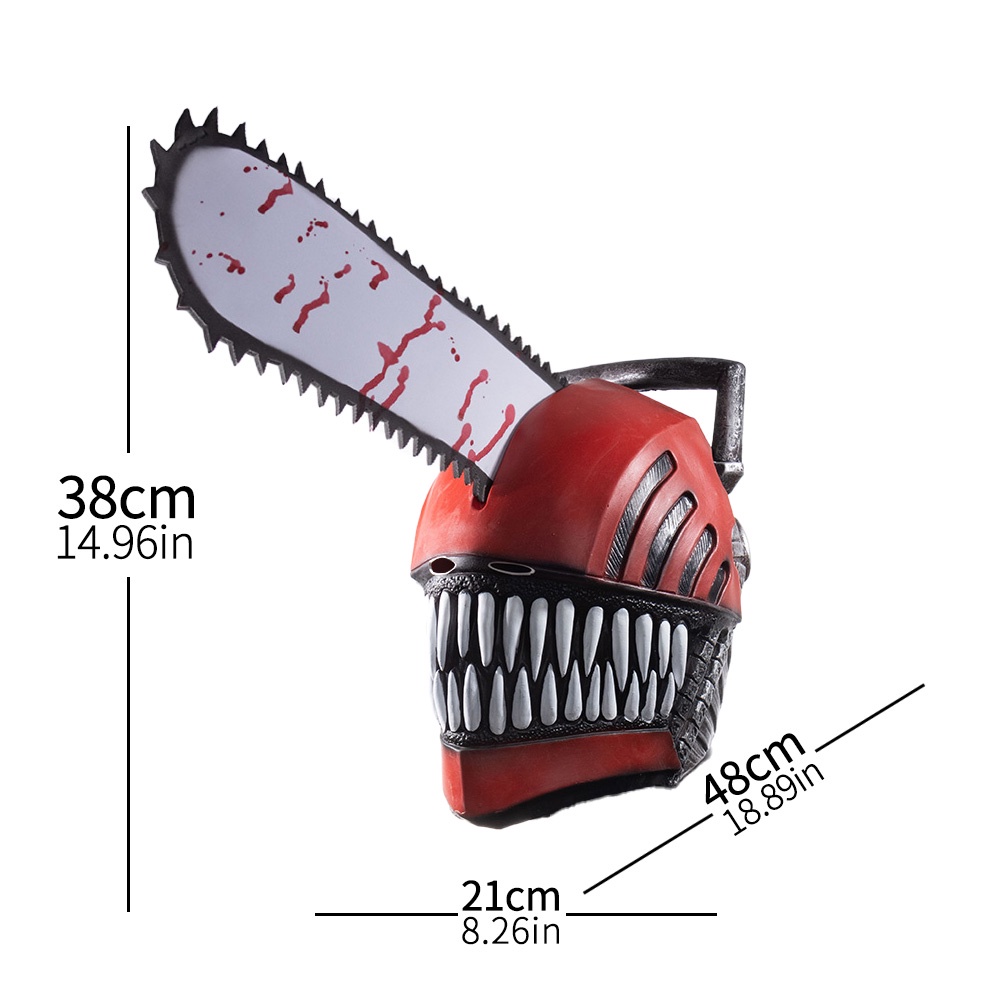 Chainsaw Man Mask Cosplay Helmet Anime Latex Full Face Halloween Party ...