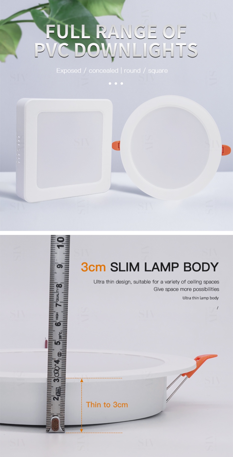 Siv 6W 9W 12W 18W 24W Led Pin Light Panel Downlight Recessed Down ...