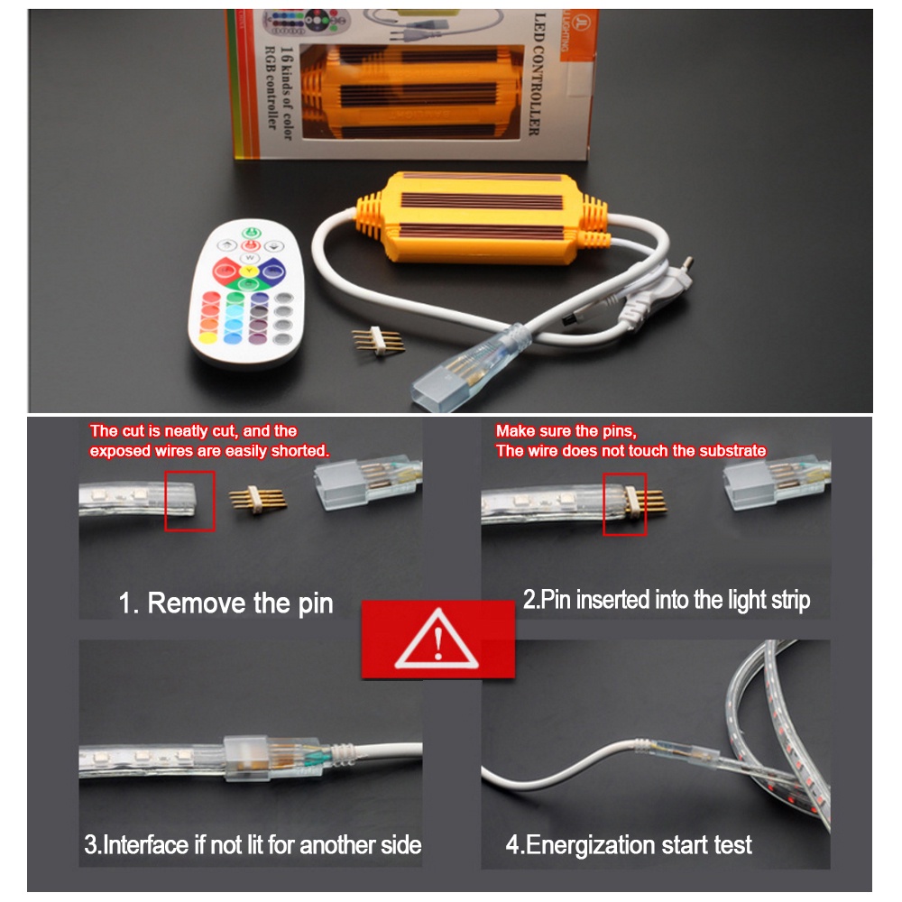 220V Waterproof IP68 RGB Dimmer 1500W 24Key RGB Controller with EU Plug ...