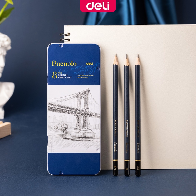 Deli 8Pcs Professional Sketching Pencil Art Drawing Pencil Set School Supplies EC26 | Shopee ...