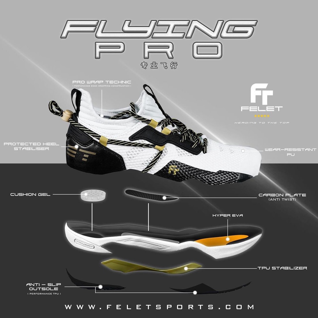 Felet Flying Pro Badminton Shoes Pro Series High End Kasut Badminton ...