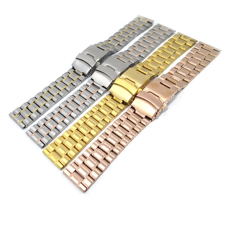 Curve End Watch Strap Solid Stainless Steel Watch Band 18mm 20mm 22mm 24mm Metal Bracelet ...