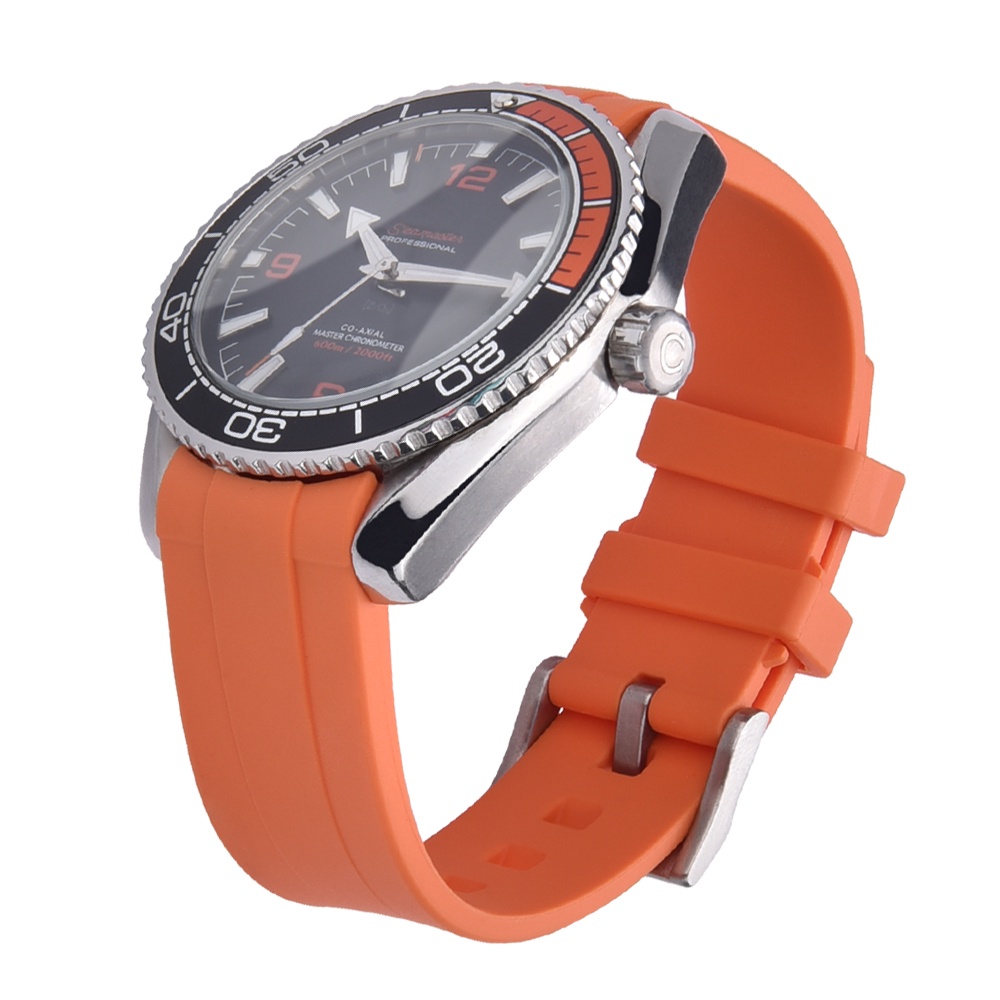 Curved Strap Rubber Watch Strap Curved End TPU Watch Band 20mm 22mm ...