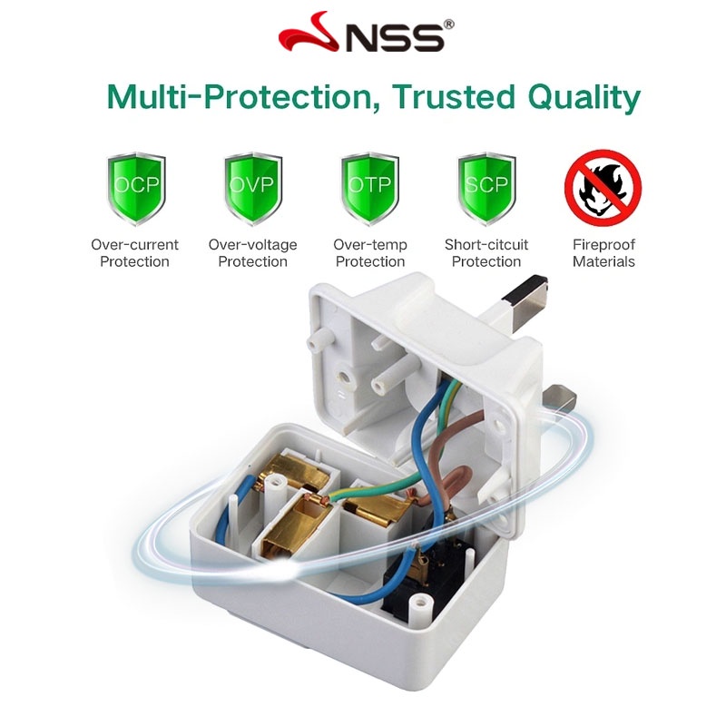 NSS Universal Adaptor With Switch Travel Adapter Plug Electrical ...