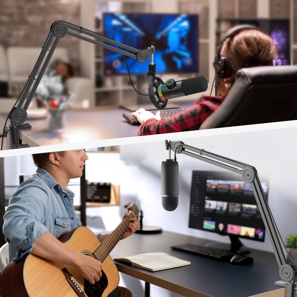 FIFINE BM63 Microphone Arm Stand-Heavy Duty Boom Arm, Suspension ...