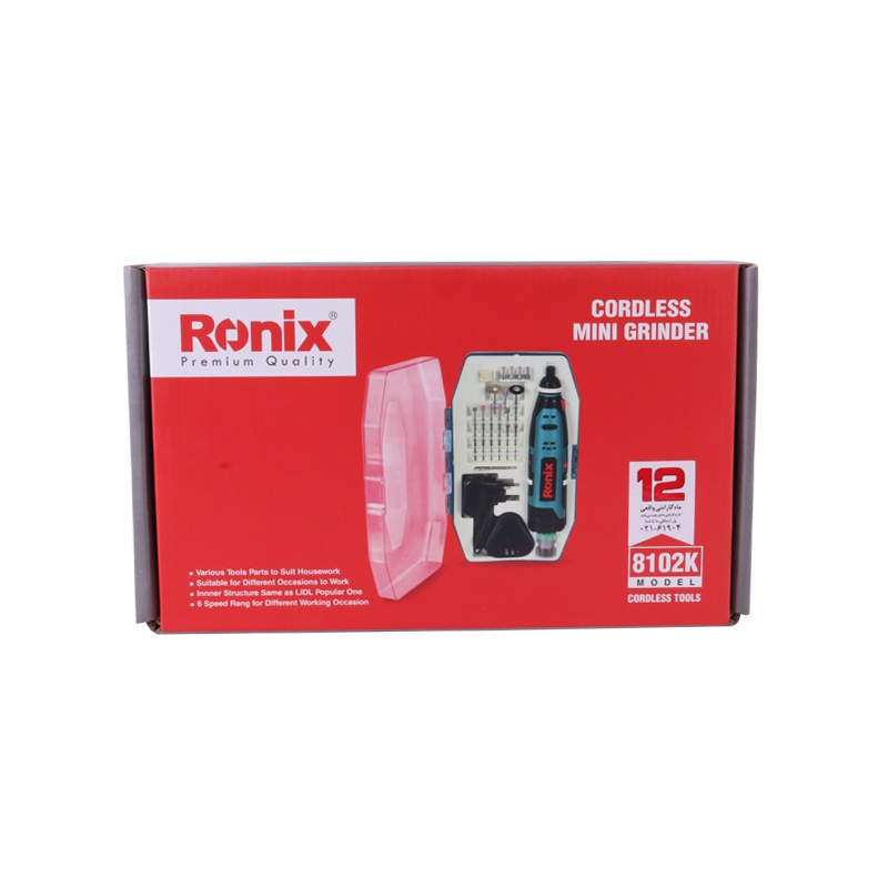 Ronix 8102K DC 12V Cordless Rotary Electric Mini Grinder Tool Set | Shopee Philippines