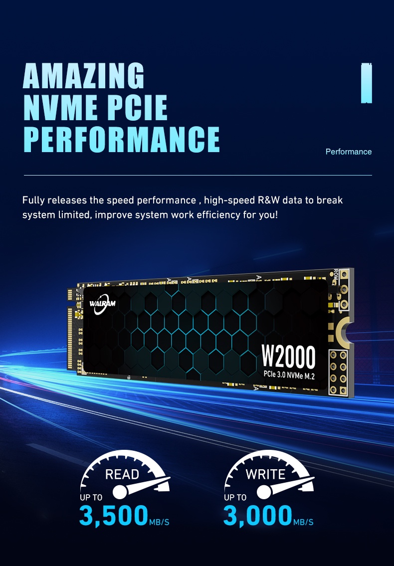 Walram M.2 PCIe3.0 SSD 256Gb M2 NVME 128GB 512GB 1TB Solid State Disk ...