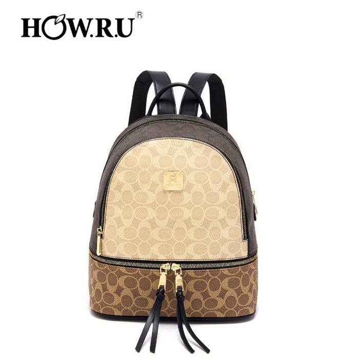 HOWRU BACKPACK 2COMPARTMENT LEATHER MEDIUM | Shopee Philippines