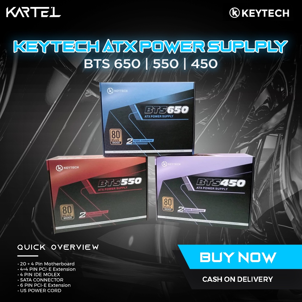 Keytech BTS 650 | 550 | 450 ATX Power Supply | Shopee Philippines