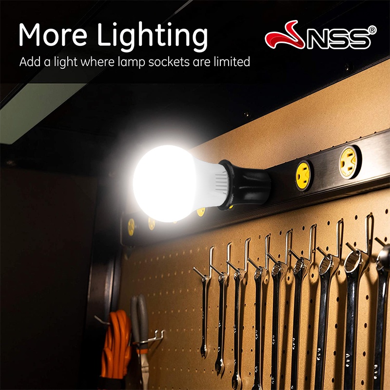 NSS E27 Plug-on Socket E27 Base Screw Socket Lamp Holder Conversion ...