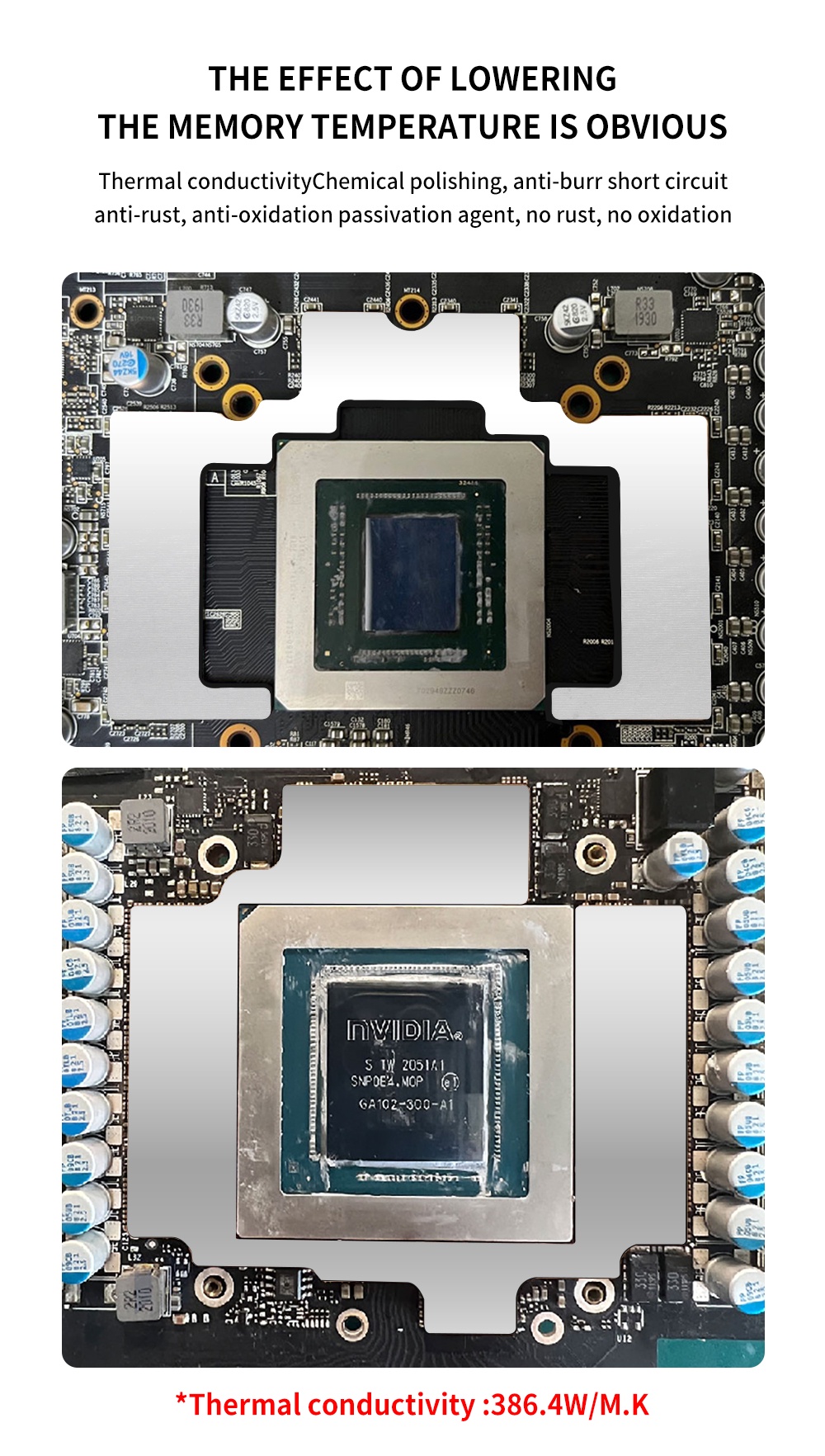 GPU RAM Nickel Plated Copper Heatsink Graphics Card Memory Miner RTX ...