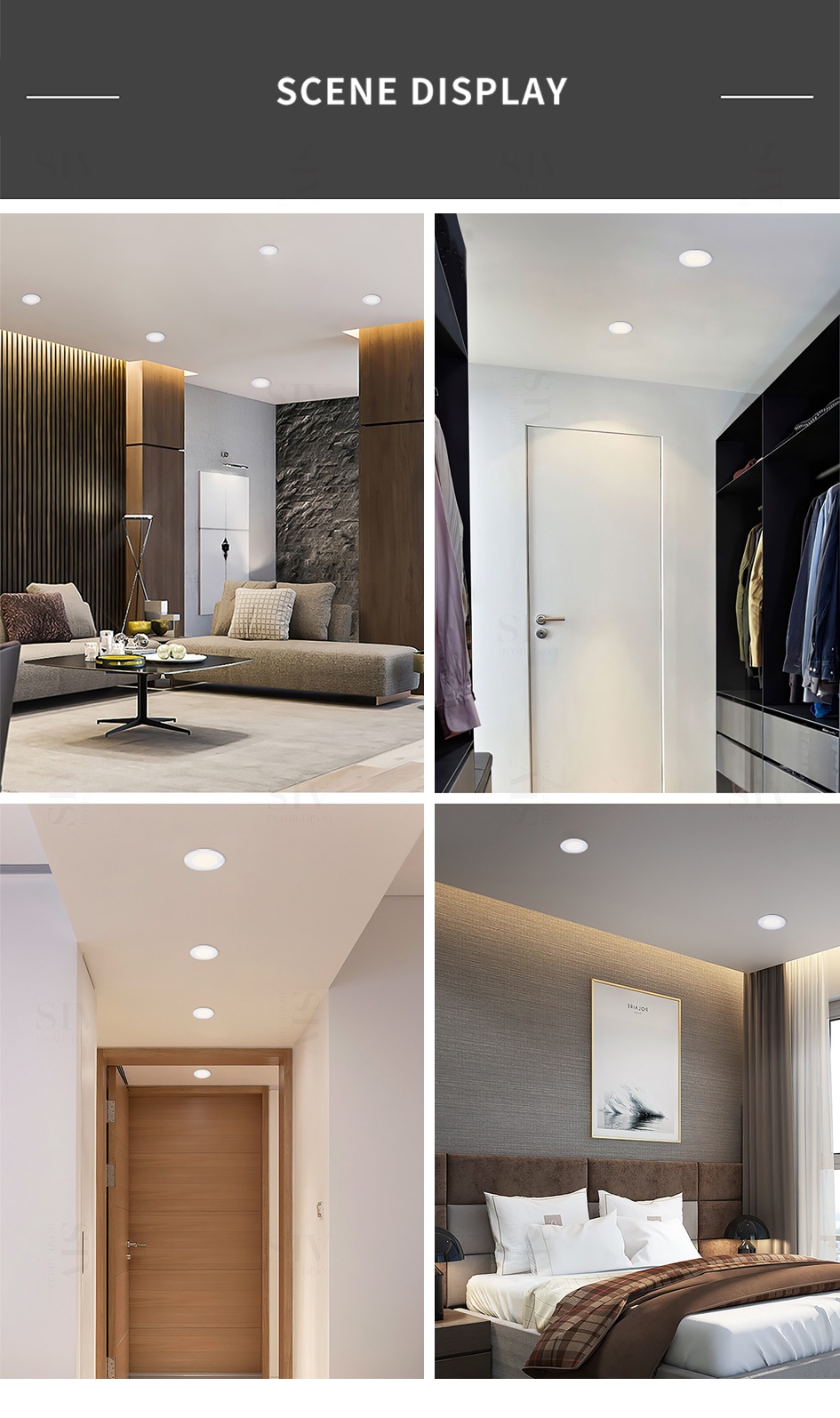 Siv Led Recessed Downlight Ceiling Lights Panel Light Pin Light, Round ...