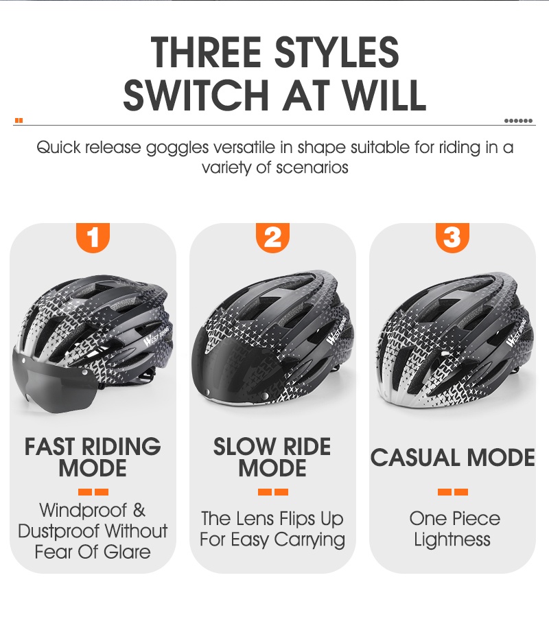 WEST BIKING Windshield Helmet Bicycle Integrated Mountain Road Riding ...