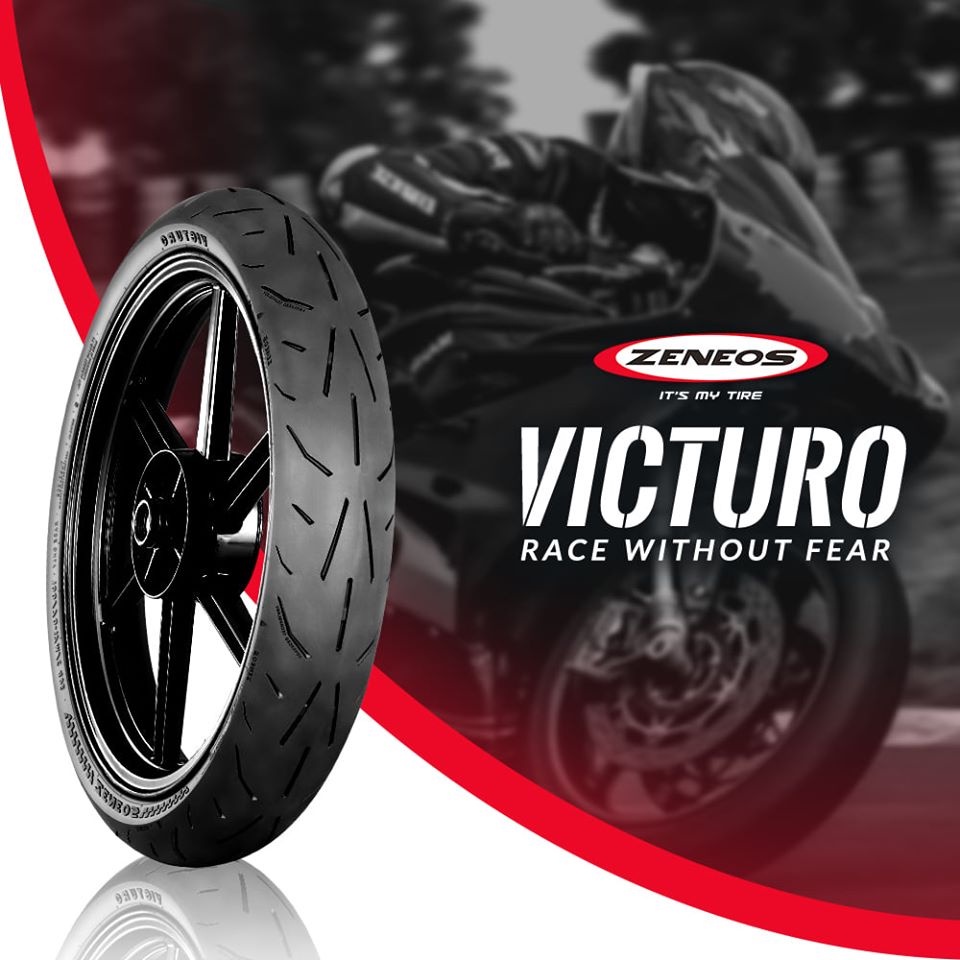 Zeneos VICTURO 90/80-14 Tubeless Motorcycle Racing Tire design for wet ...