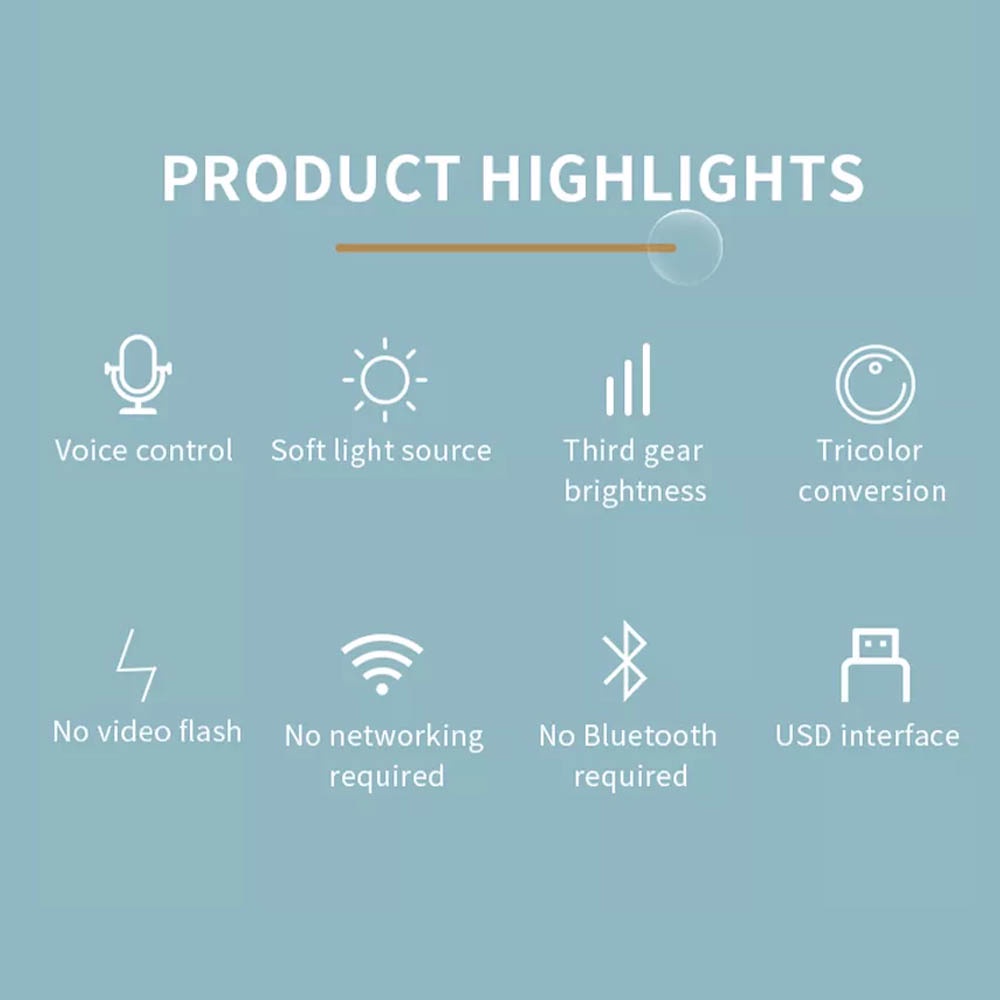 LED USB Voice Smart Light | Table Lamp Intelligent Voice Control ...