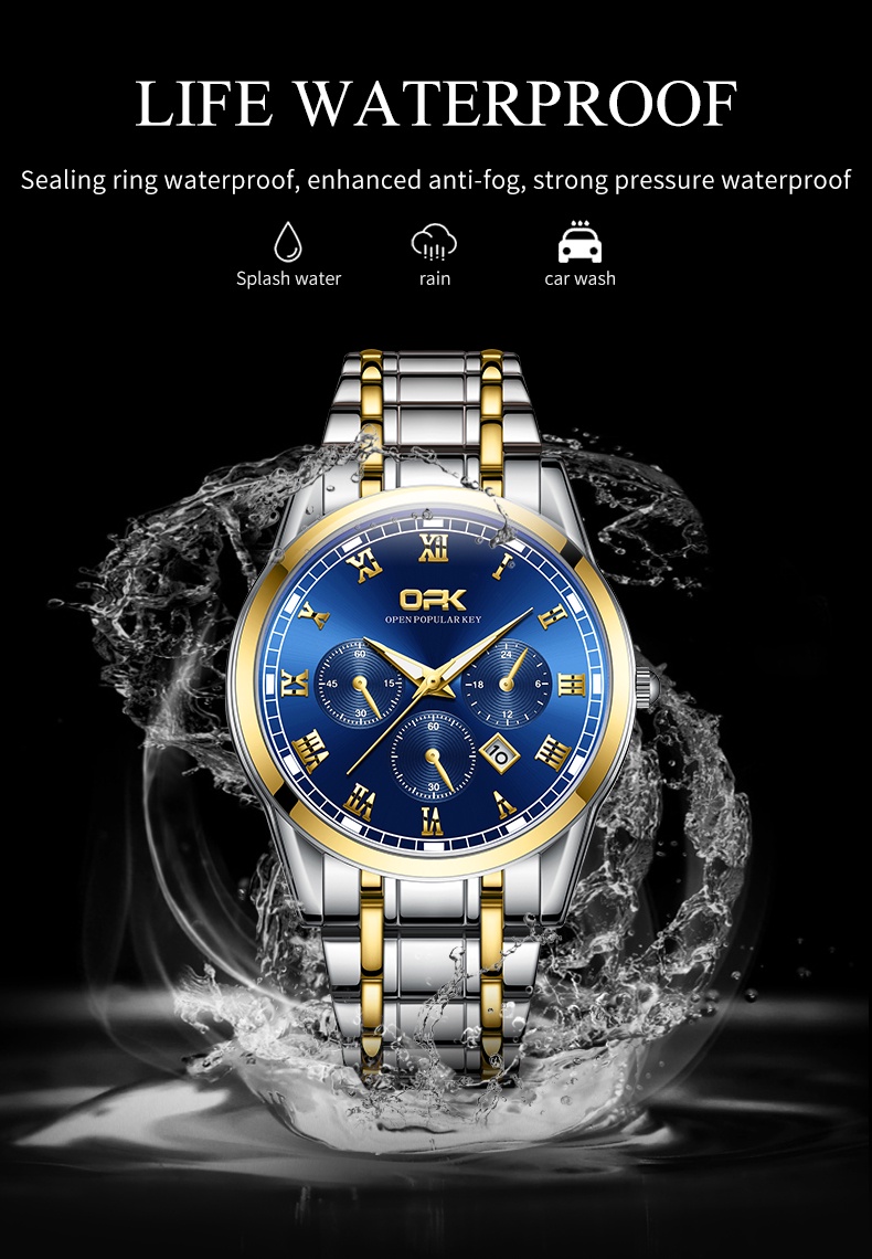 OPK Watch For Men Waterproof Original Quartz Stainless Luminous ...