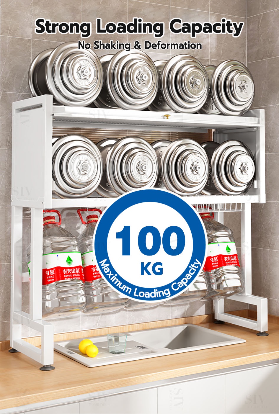 SIV Over-The-Sink Dish Cabinet Dish Rack With Cover Dish Drainer ...