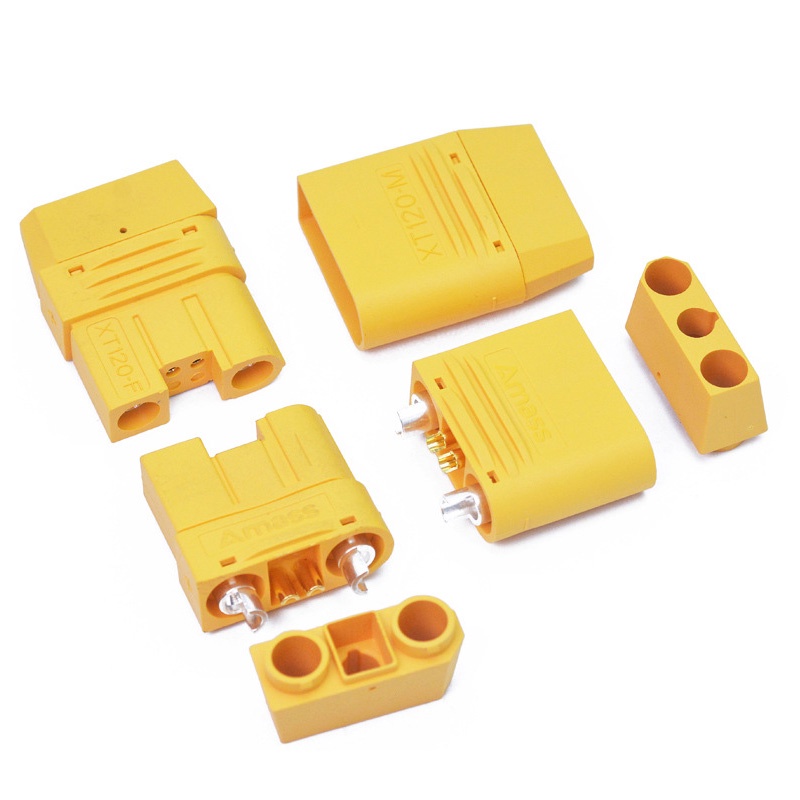 1 Pair Amass XT120 (2+2) 60A Large Current Lipo Battery Connector Male ...