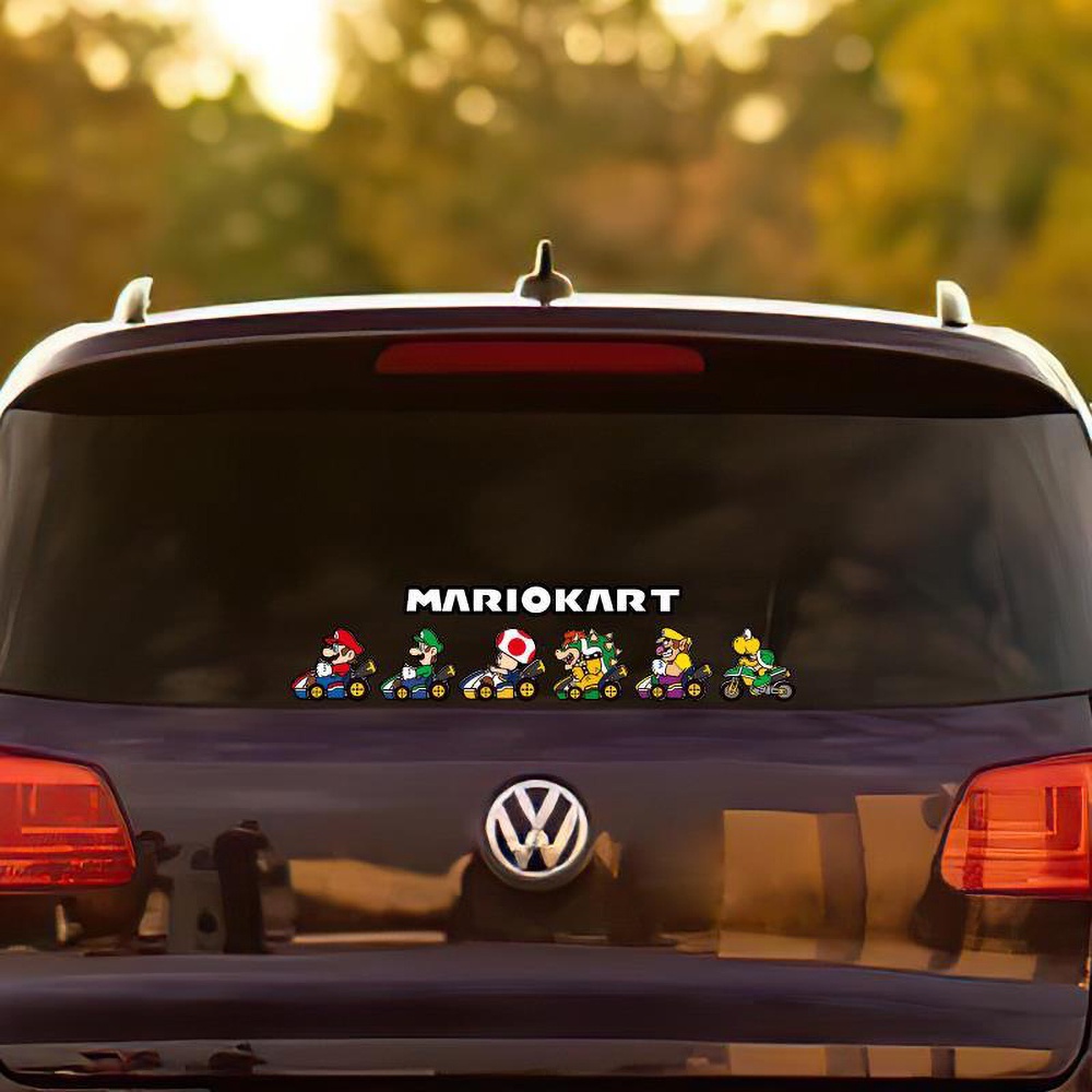 Super Mario Creative Racing Reflective Motorcycle Sticker Mario Classic ...