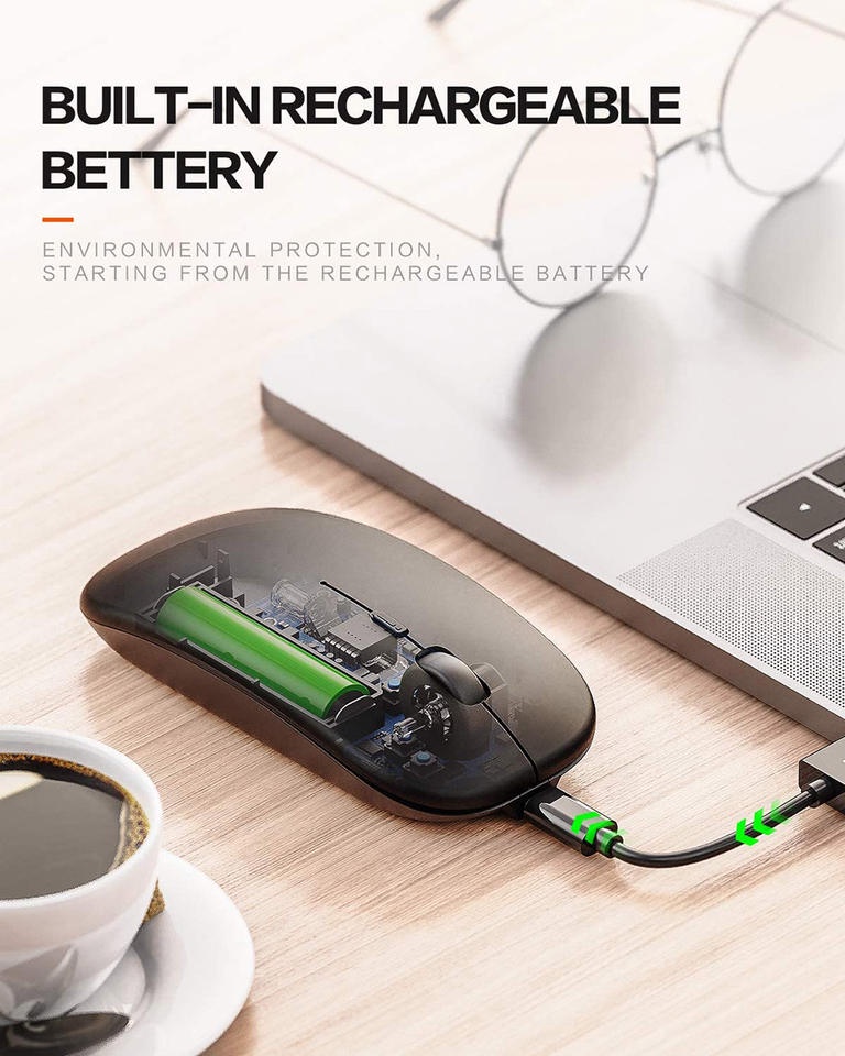 Tamee Wireless Bluetooth Mouse Rechargeable 2.4G Ultra Thin Silent Mice ...