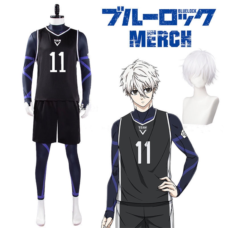 Anime Blue Lock Seishiro Nagi Cosplay Costume Wig #11 Team V Uniform ...