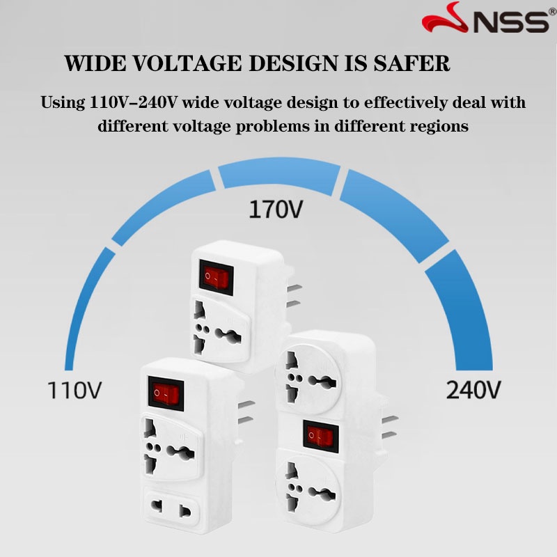 NSS Universal Adaptor With Switch Travel Adapter Plug Electrical ...