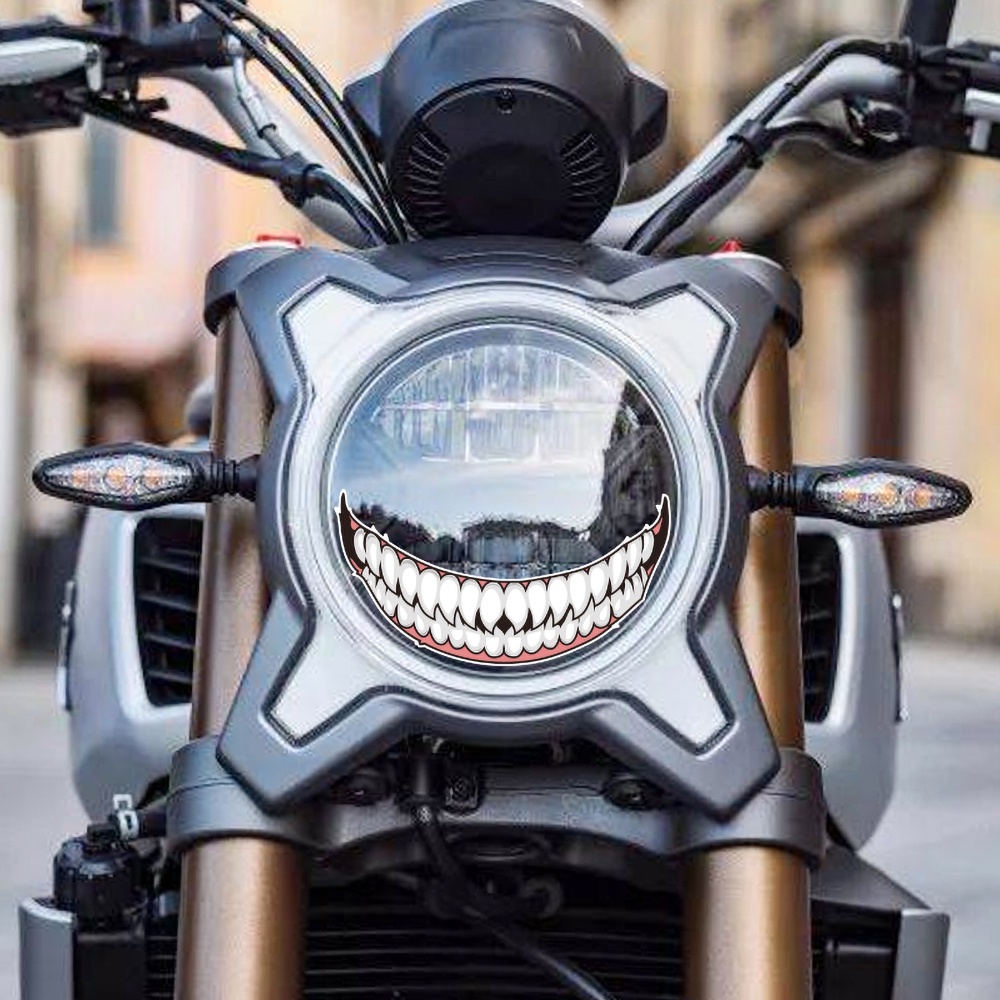 Diablo Grinning Reflective Motorcycle Headlight Motocross Headstock ...