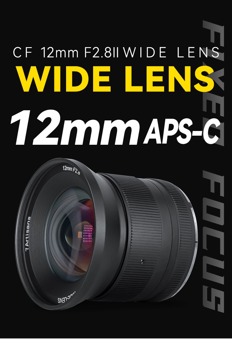 7Artisans 12mm f2.8 Mark II APS-C MF Wide-Angle Lens for EOS-M /E /FX ...