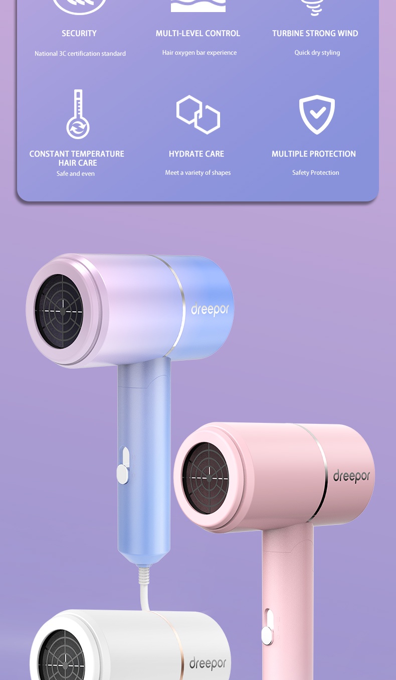 Dreepor Blower Hair Dryer and straightener Foldable Electric Hair ...