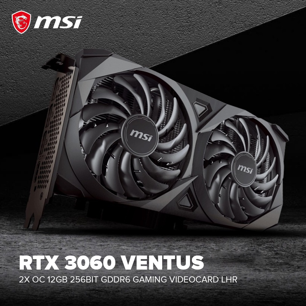 MSI RTX 3060 Ventus 2X OC 12gb 192bit GDdr6 Gaming Graphics Card ...