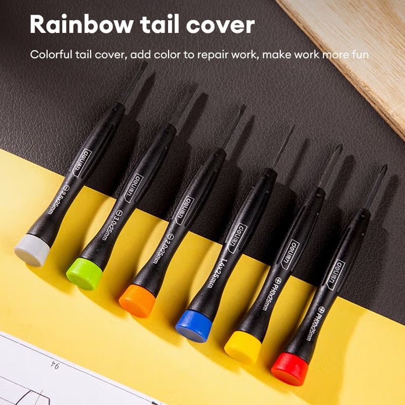 Deli 6Pcs Precision Screwdriver Set Slotted/Phillips Screwdriver For ... Deli 6Pcs Precision Screwdriver Set Slotted/Phillips Screwdriver For ...