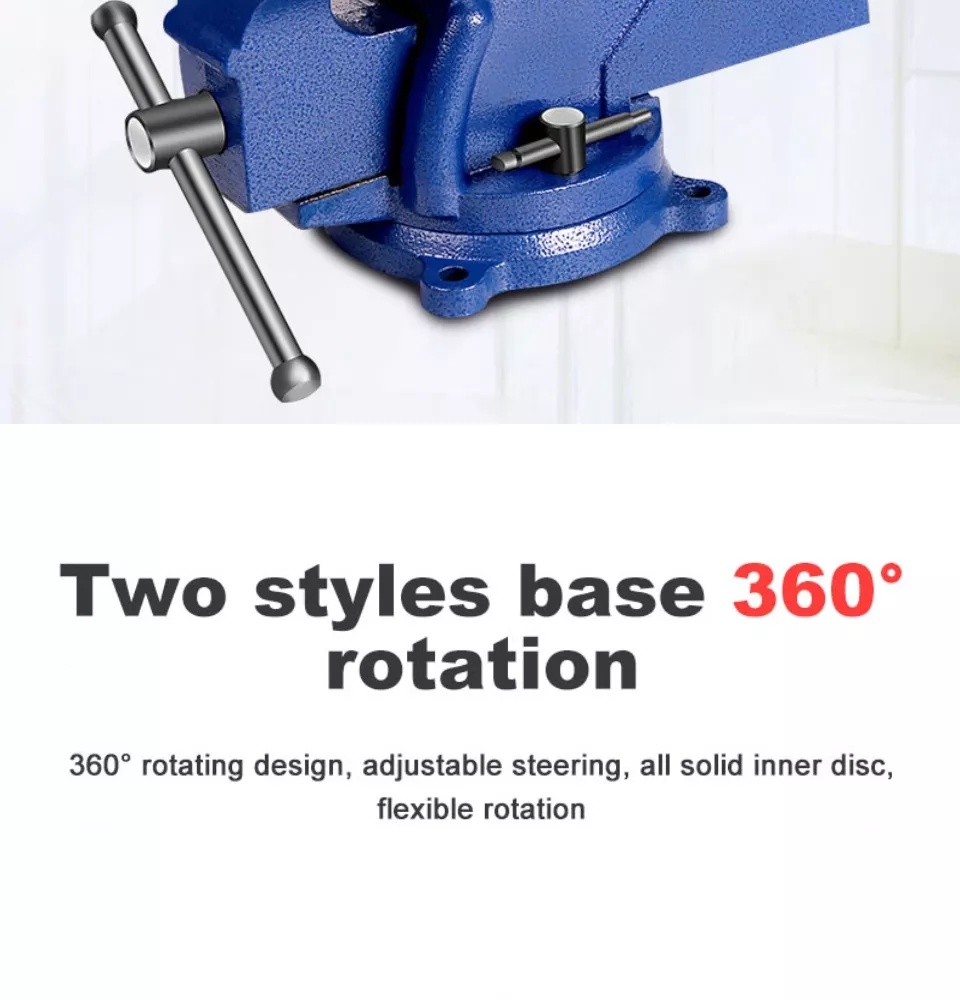 Heavy Duty Bench Vise 4"/5" 360° Swivel Household Vise Cast Iron ...