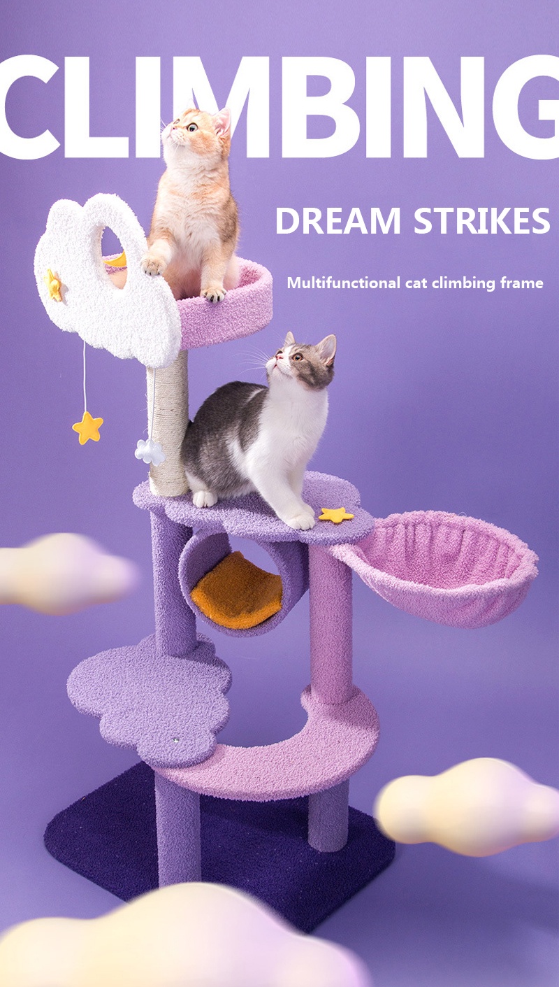 Dream Series Cat Tree House Cat Scratching Board Cat Bed Cat Toy ...