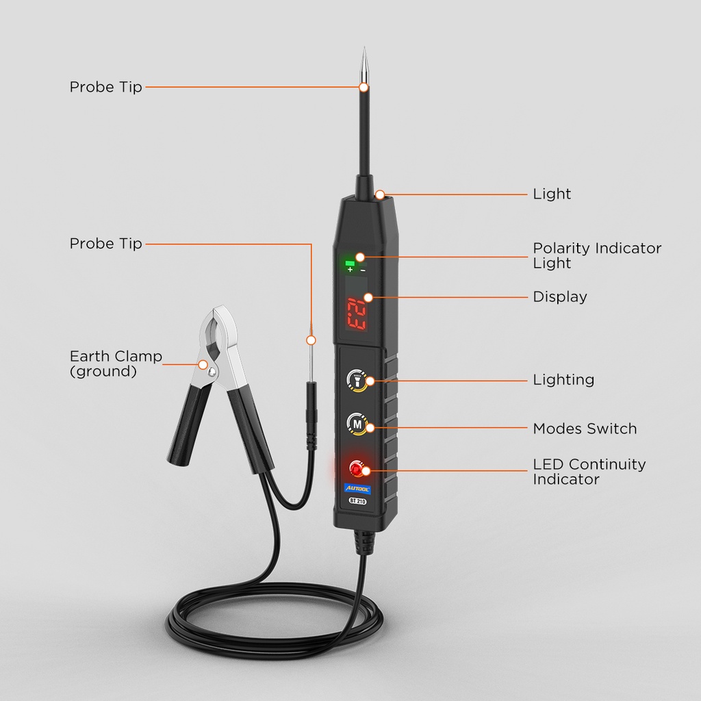 AUTOOL BT210 Circuit Tester Voltage Test Continuity Test Polarity Test ...