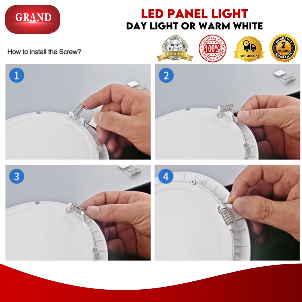 Grand LED Panel Light Round & Square LED Recessed Downlight Ceiling ...