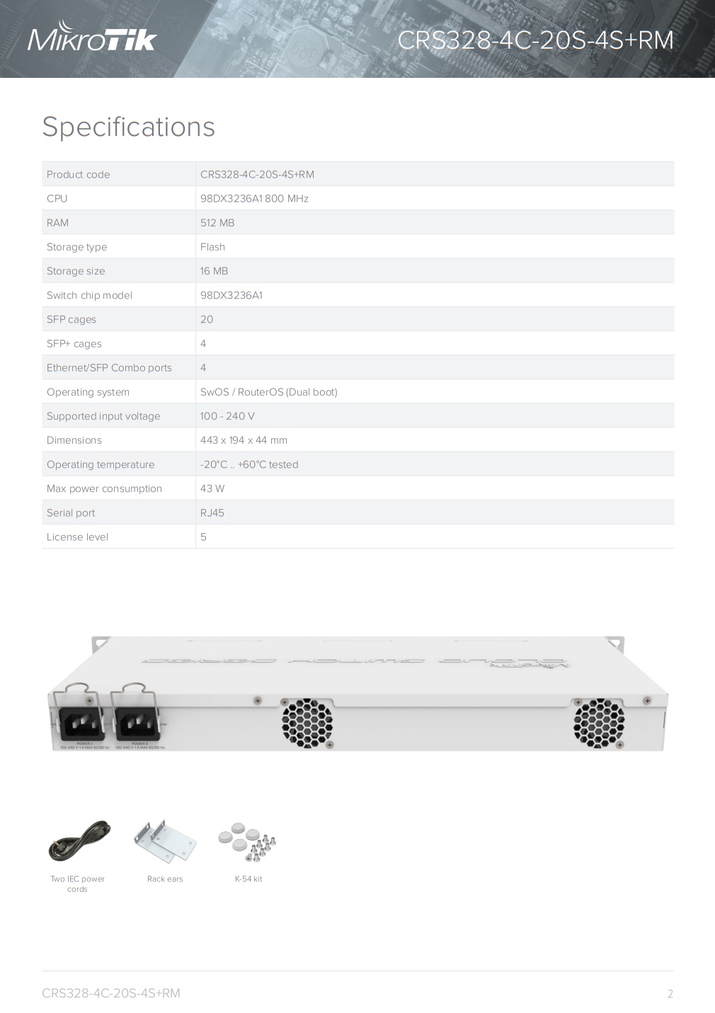 MikroTik CRS328-4C-20S-4S+RM Managed Switch - (4) Combo ports (RJ45 or ...