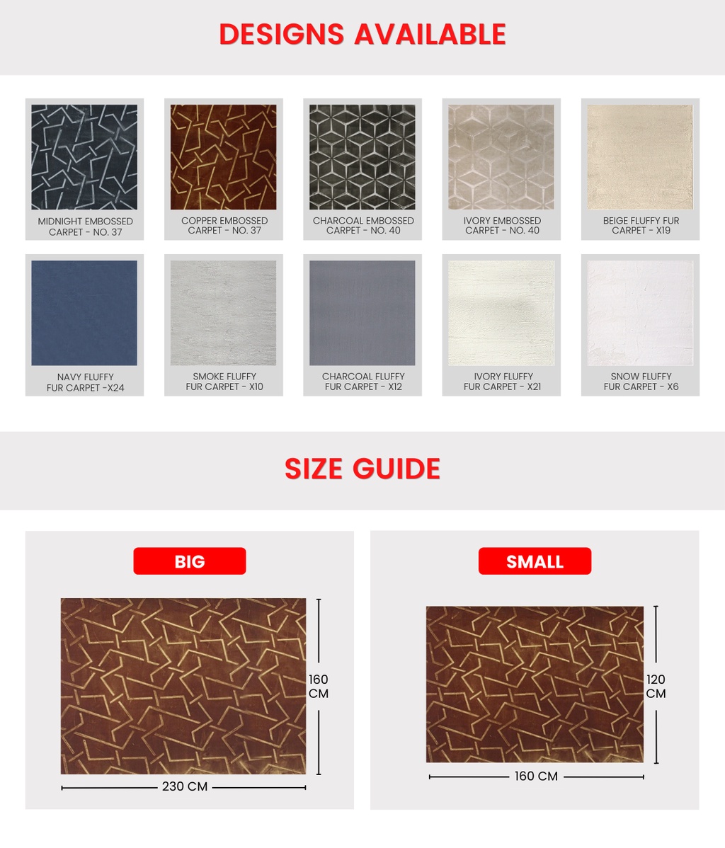 Edge - Copper Embossed Rug Carpet (Brown) Living & Bedroom Soft ...
