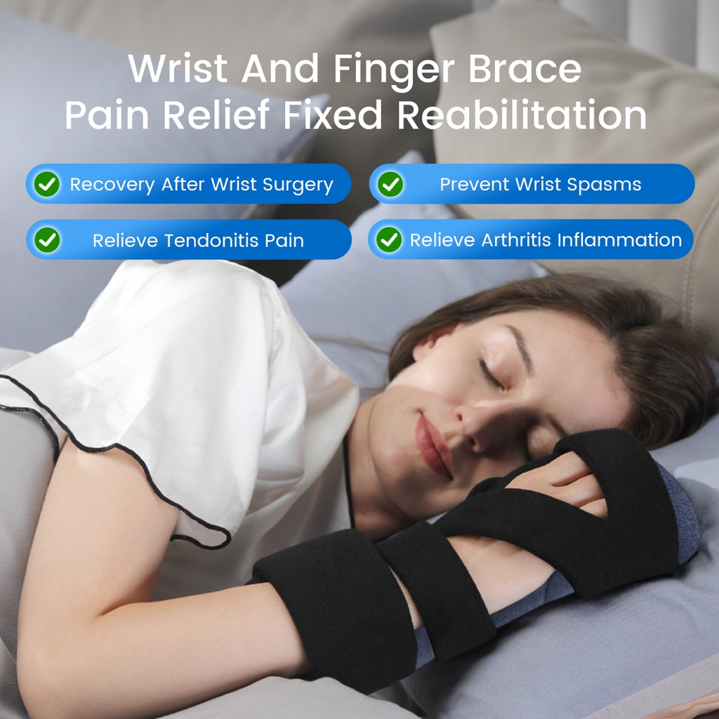 VELPEAU Stroke Resting Hand Splint Night Immobilizer Wrist Brace with ...