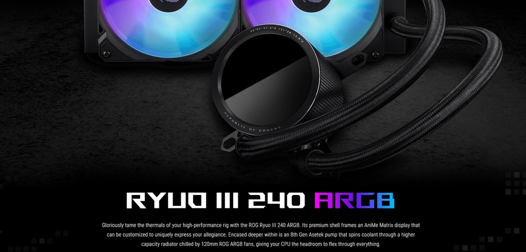 ITW | ASUS ROG Ryou III 240 ARGB AIO Liquid CPU Cooler w/ Asetek 8th ...
