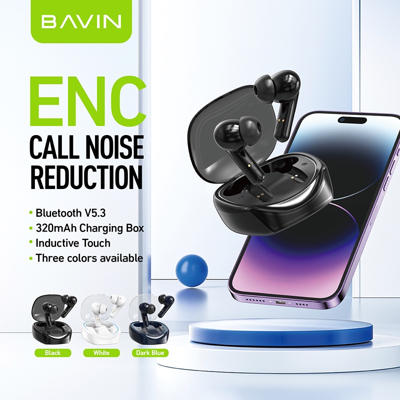 BAVIN BA29 TWS Bluetooth Wireless Earbuds w/ Hi-Fi Stereo & Touch ...